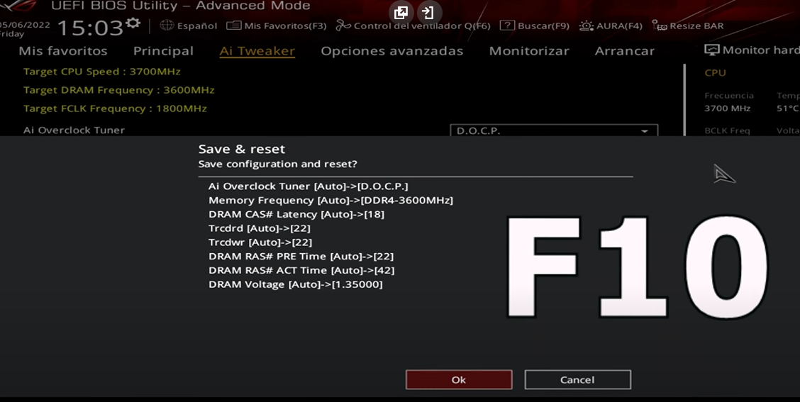 Cómo Cambiar la Velocidad de Memoria RAM - Activar perfil XMP / DOCP ...